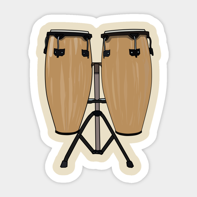 Bongo Drum Cartoon Illustration Bongo Drum Cartoon Illustration Sticker Teepublic